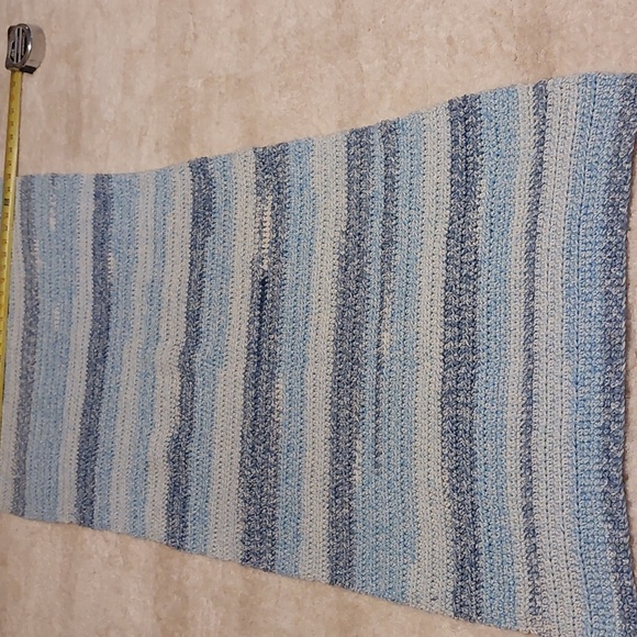 Hand Crafted | Bedding | Afghan Hand Crafted Blue 25x52 | Poshmark